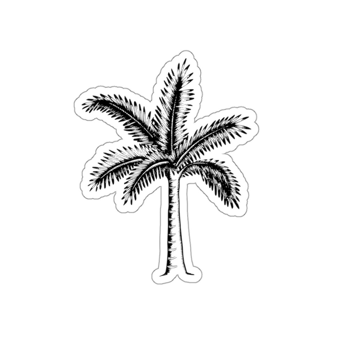 Palm Tree Sticker I Nature Sticker, Tree Sticker, Beach, Black and ...
