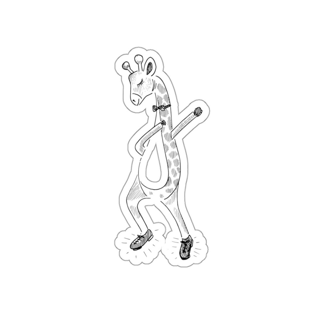 Tap Dancing Giraffe Sticker I Dance Sticker, Animal Sticker, Black and ...