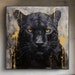 Black Panther, Gold, 100% Hand Painted, Textured Painting, Acrylic ...