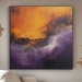 Purple and Orange, 100% Hand Painted, Textured Painting, Acrylic ...