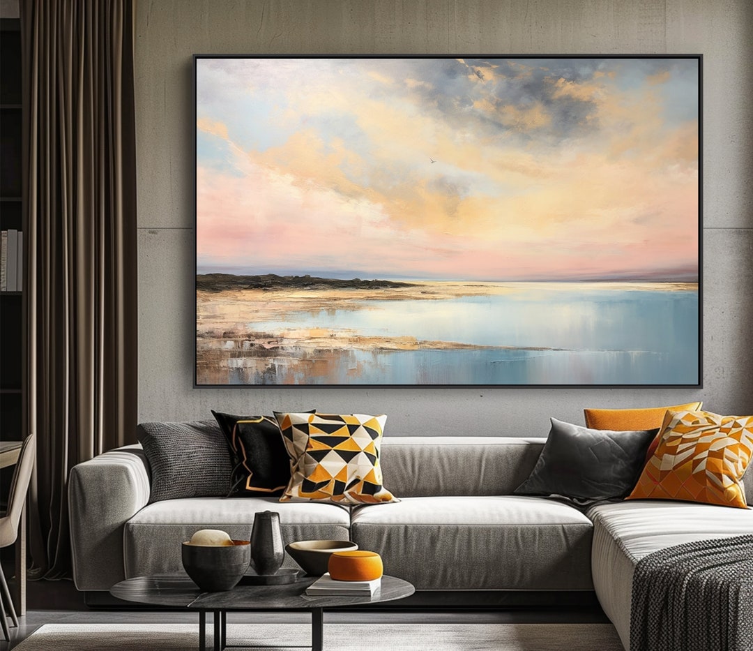 Sea View, Pastel Tones, 100% Hand Painted, Textured Painting, Acrylic ...