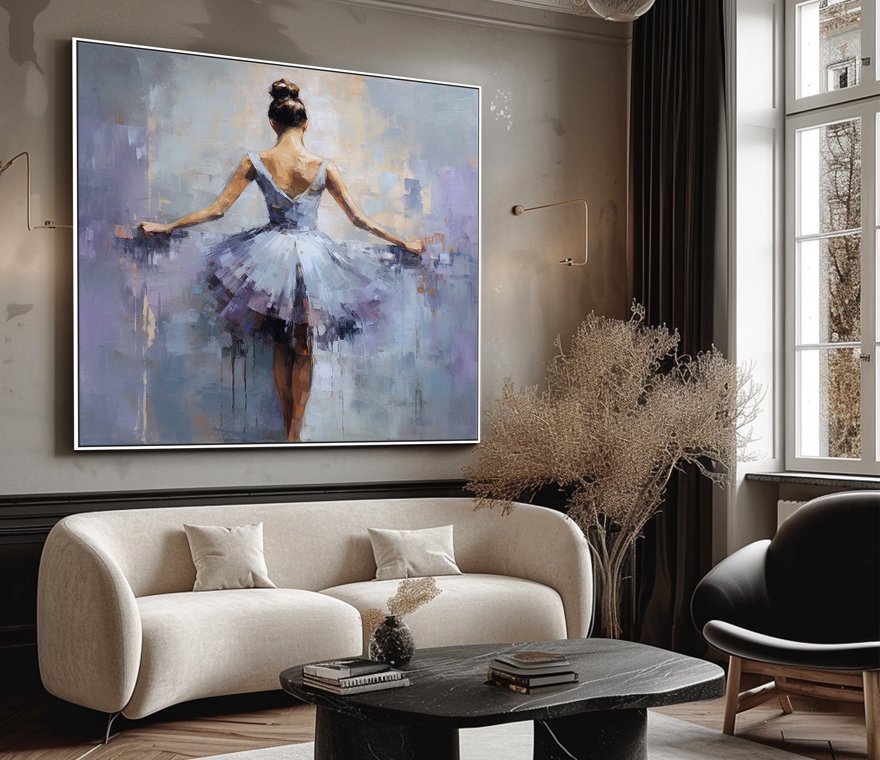 Ballerina, Dance, 100% Hand Painted, Textured Painting, Acrylic ...