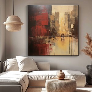 Building Textured Oil Painting on Canvas, Large Original Modern Floral ...