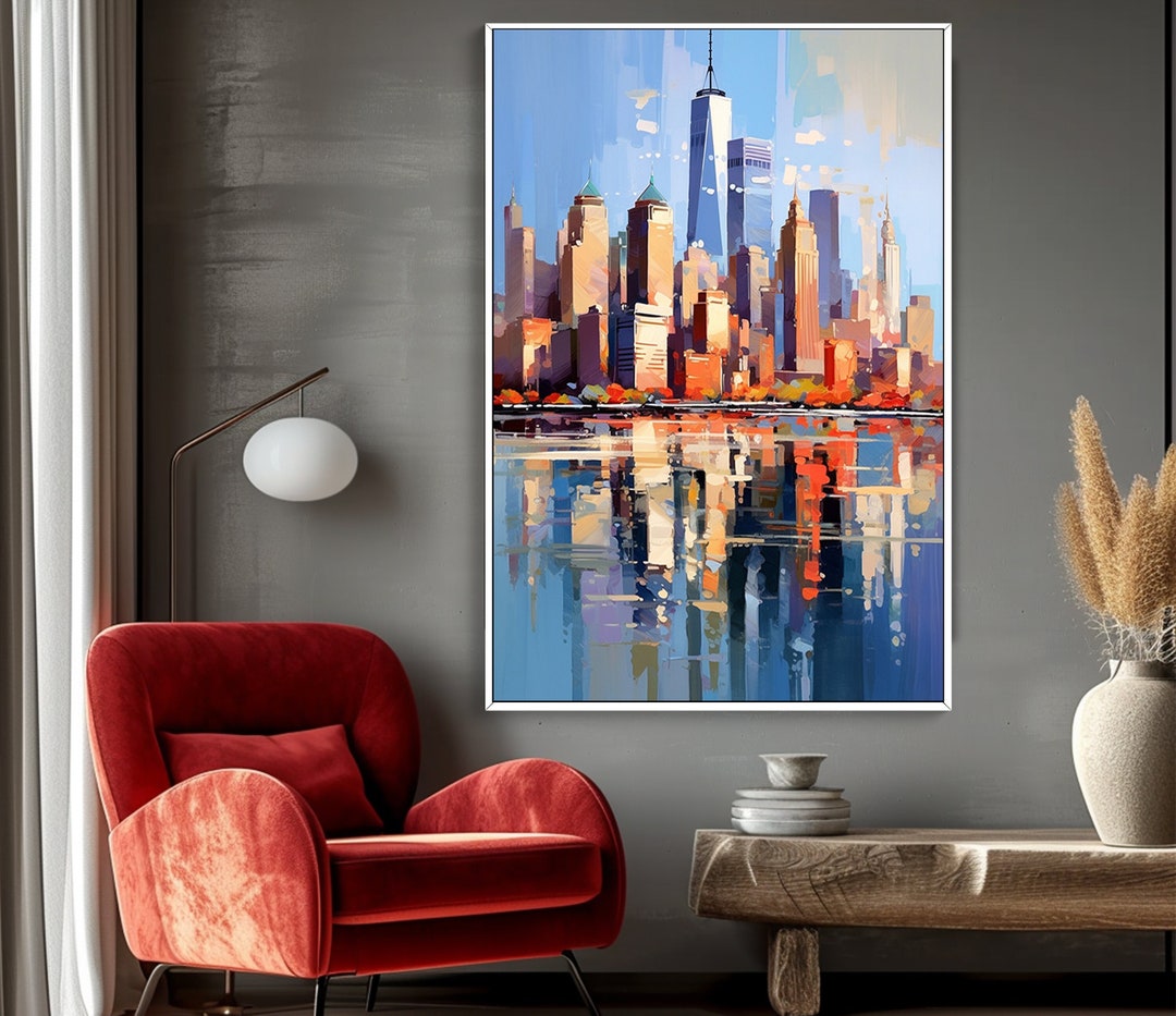 Skyscraper Painting, 100% Hand Painted, Textured Painting, Acrylic ...