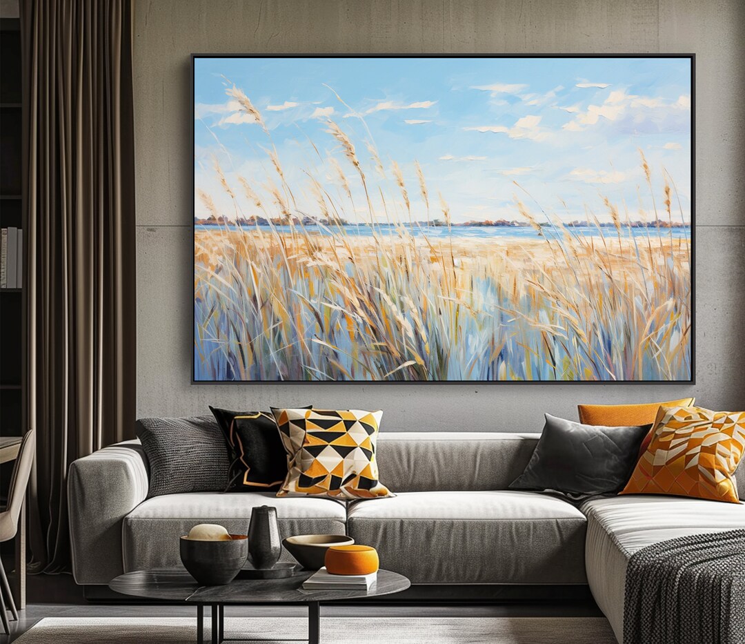 Reeds, Field, Nature, 100% Hand Painted, Textured Painting, Acrylic ...