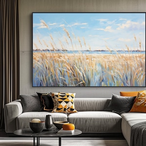 Reeds, Field, Nature, 100% Hand Painted, Textured Painting, Acrylic ...