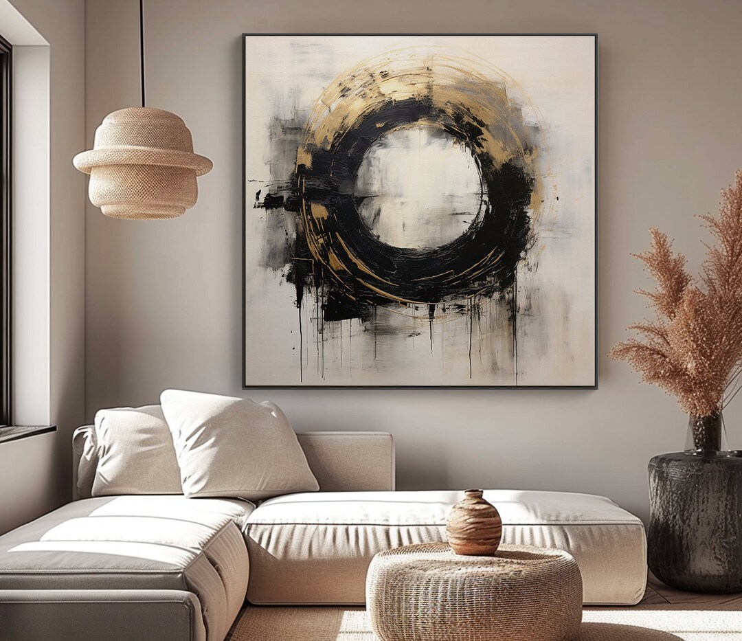 Circle Oil Painting, 100% Hand Painted, Textured Painting, Acrylic ...