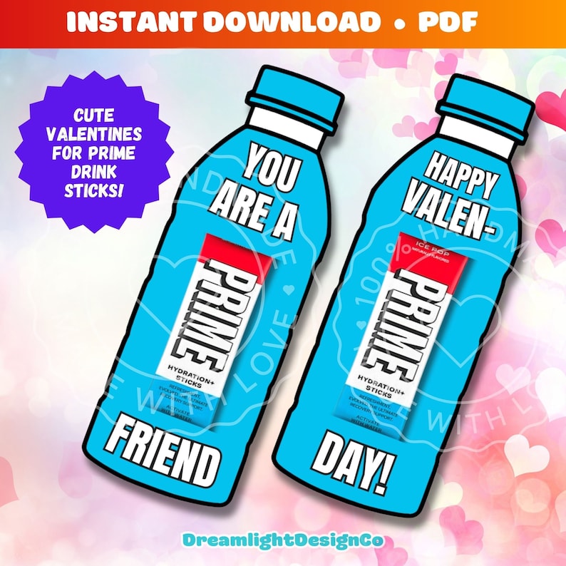 Valentine PDF | PRIME Hydration Drink Stick Holder | Instant Download ...