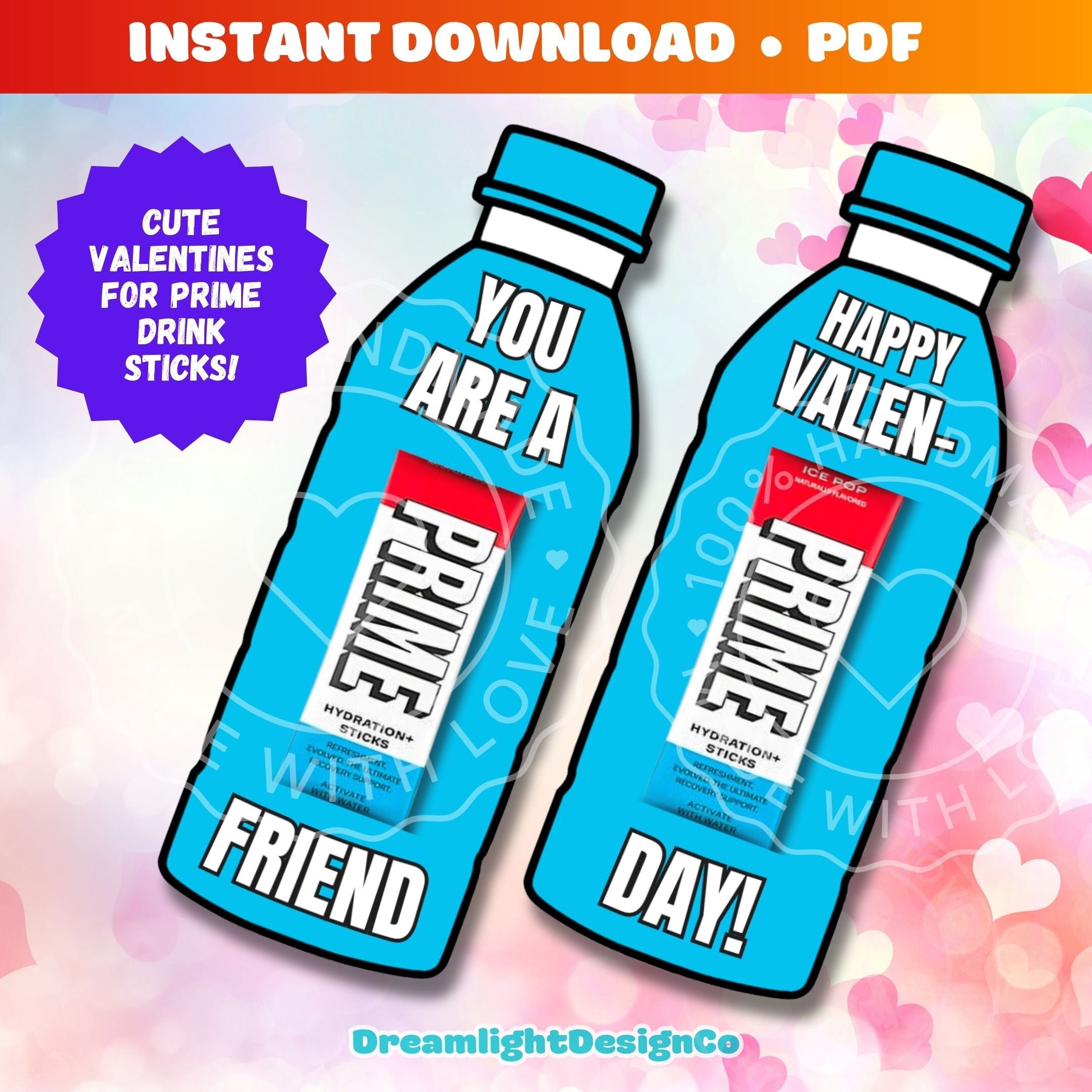 Valentine PDF | PRIME Hydration Drink Stick Holder | Instant Download ...