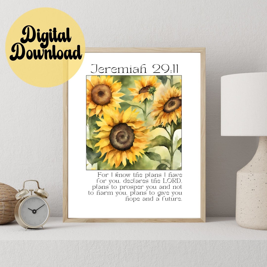 Bible Verse Wall Art Printable,jeremiah 29:11,digital Download ...