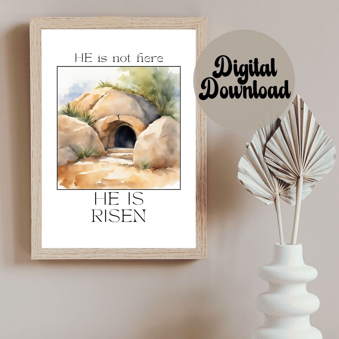 HE is Risen Easter Digital Download Printable, Digital, Bible Quote ...