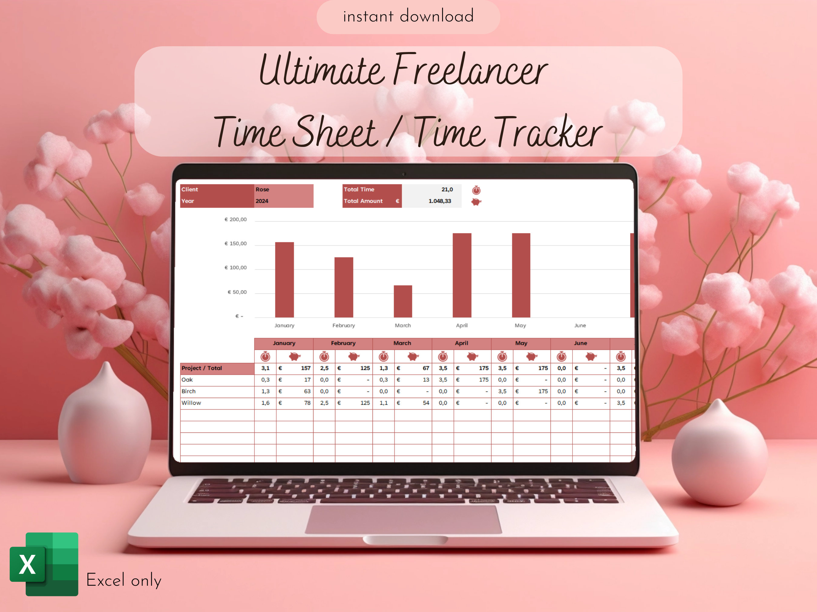 The Ultimate Freelance Time Sheet / Time Tracker - Etsy