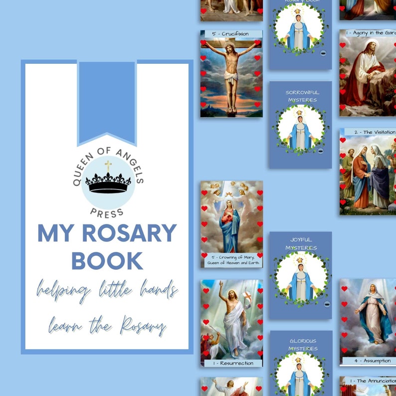 Rosary Book With 15 Decades for Little Kids|catholic Kids|mysteries of ...