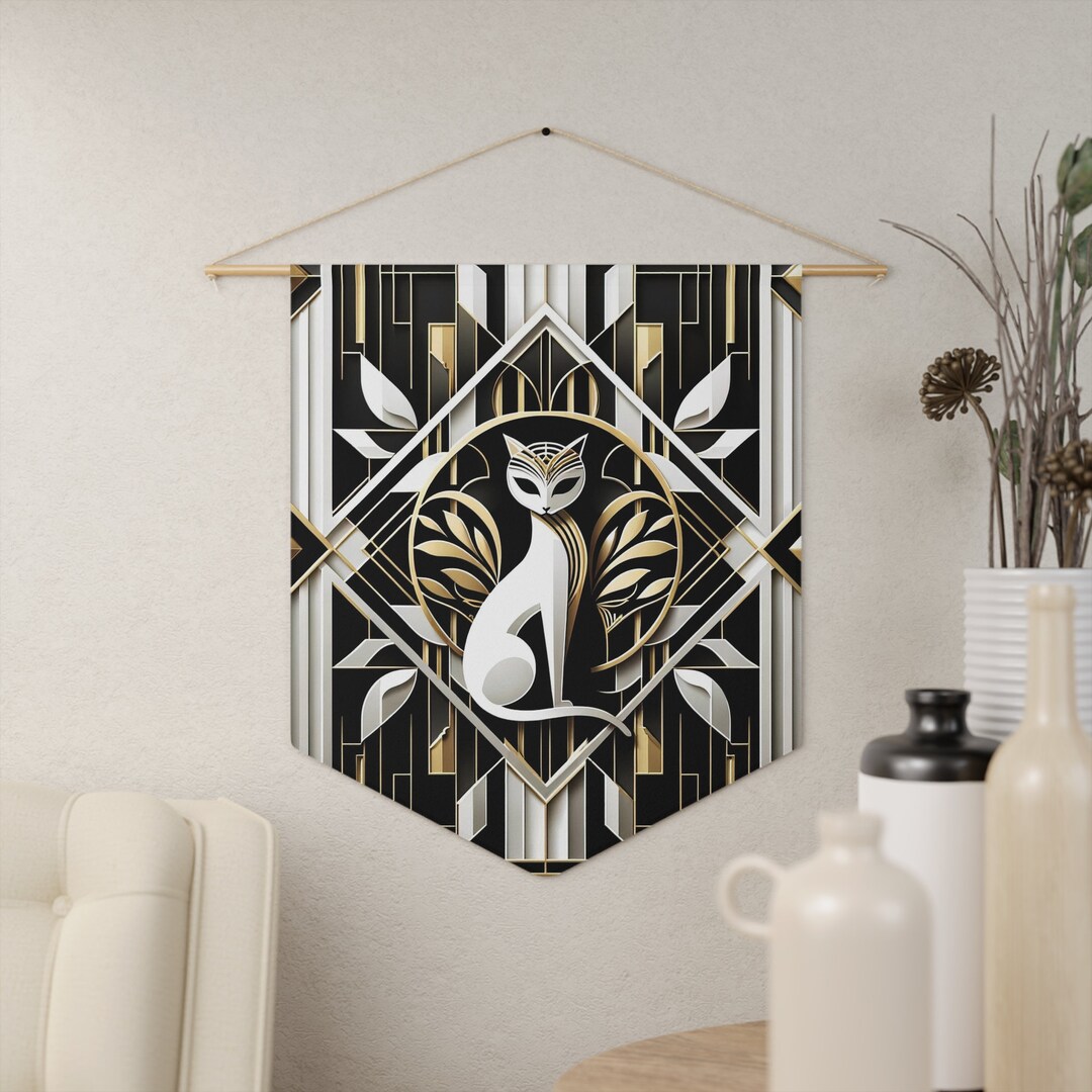 Cat Decor Wall Art Pennant - Etsy