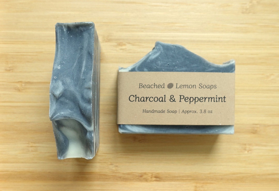 Charcoal & Peppermint Soap / Handmade Bar Soap / Cold-process Soap ...