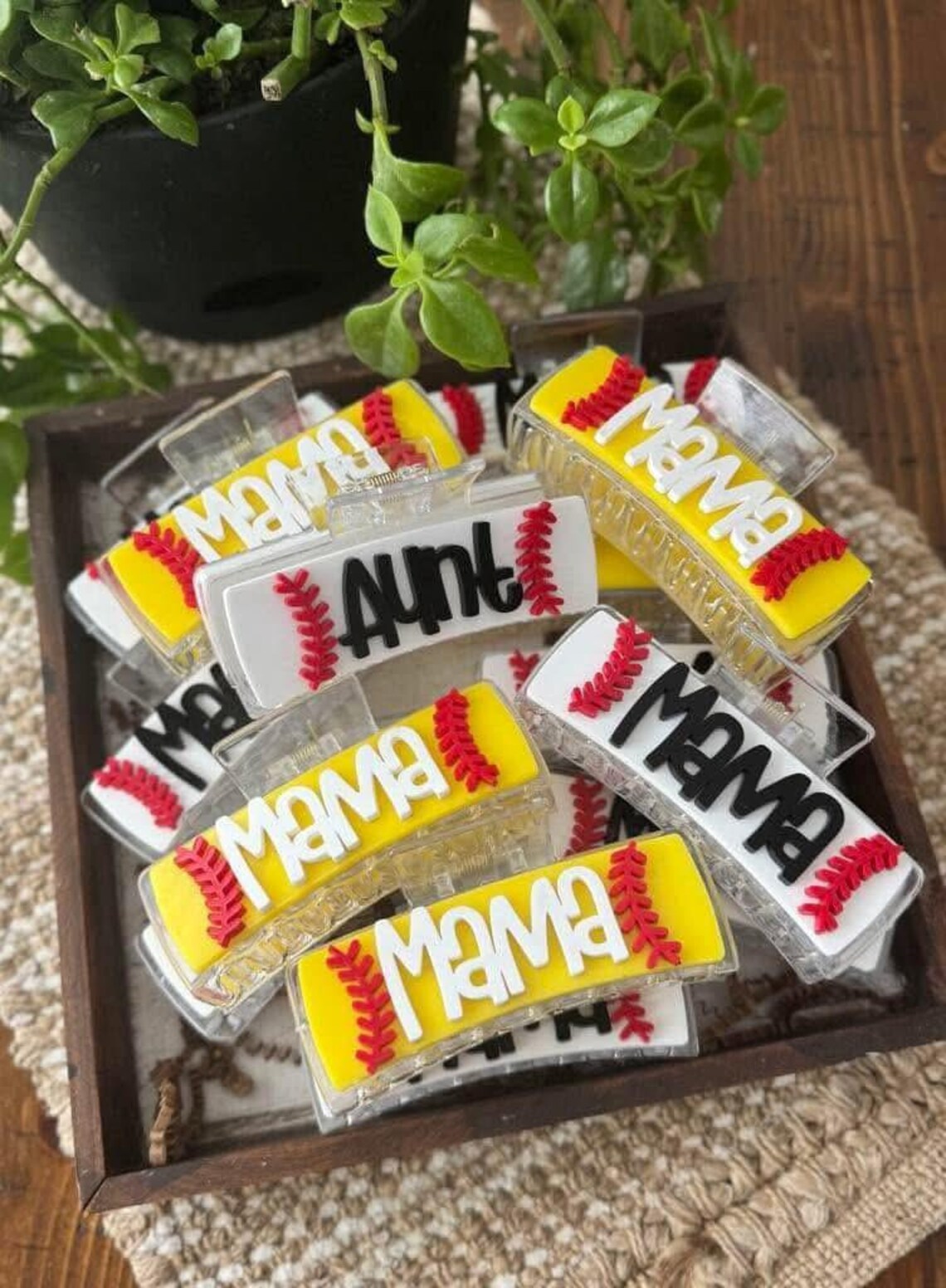 Customized Baseball/ Softball Claw Clips - Etsy