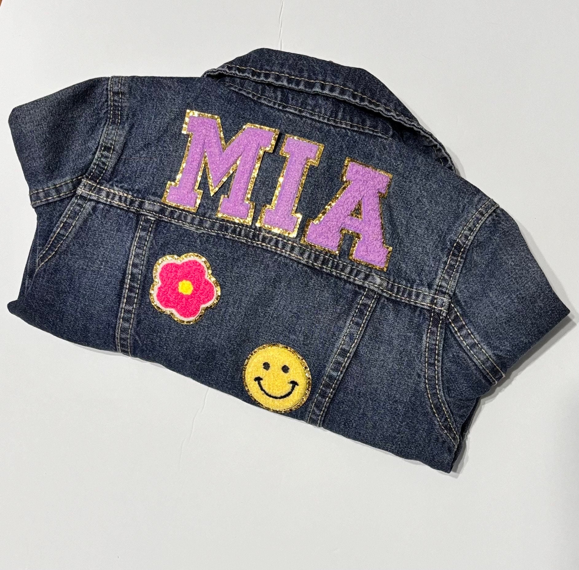 Personalized Jean Jackets for Girls Jeans Jackets Custom Name Patch ...