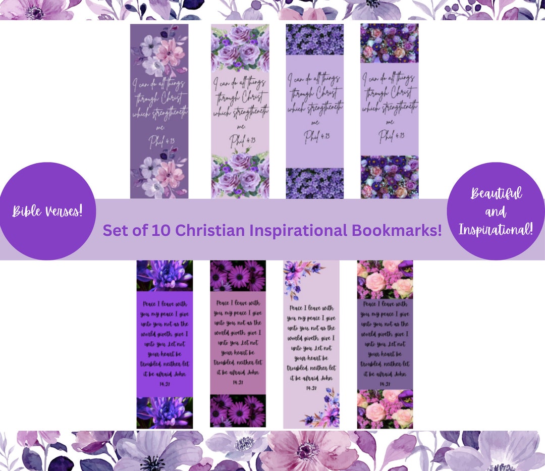 Printable Scripture Bookmarks - Purple - Etsy
