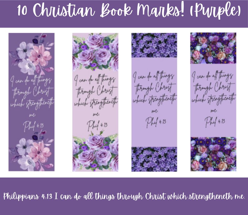 Printable Scripture Bookmarks - Purple - Etsy