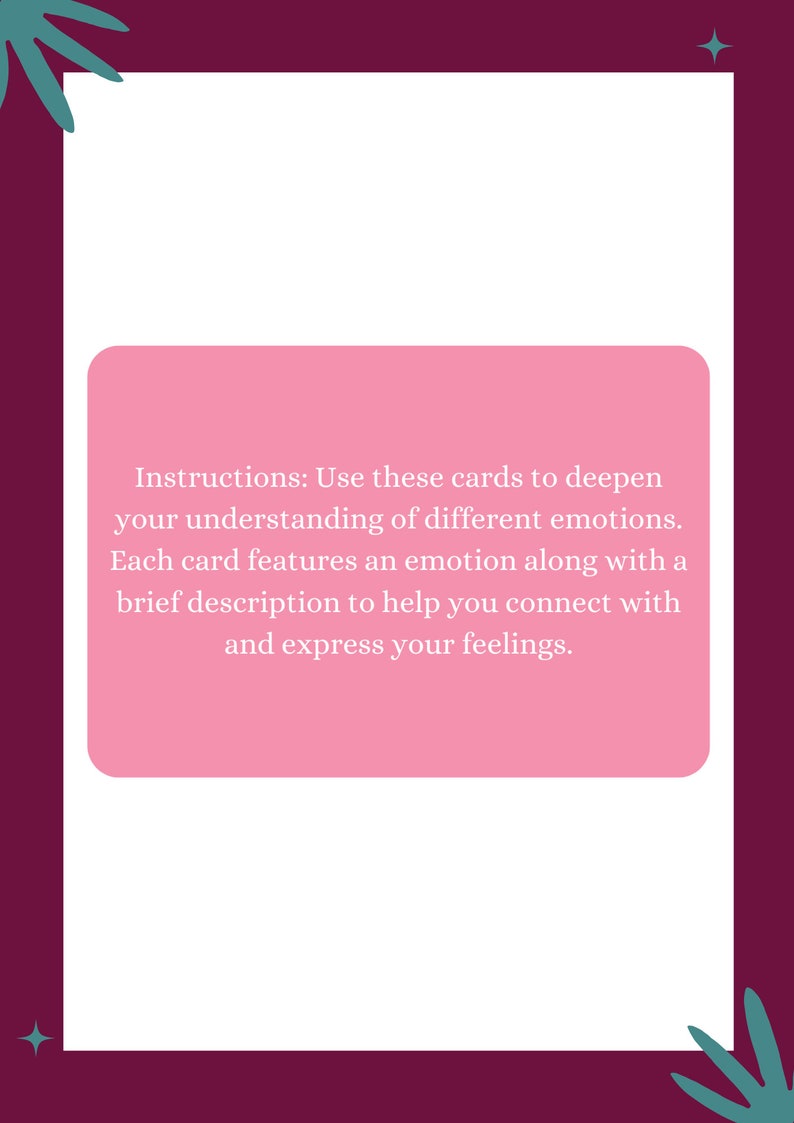 Emotions & Feelings Expansion Cards, Therapy Office Art, Mental Health ...