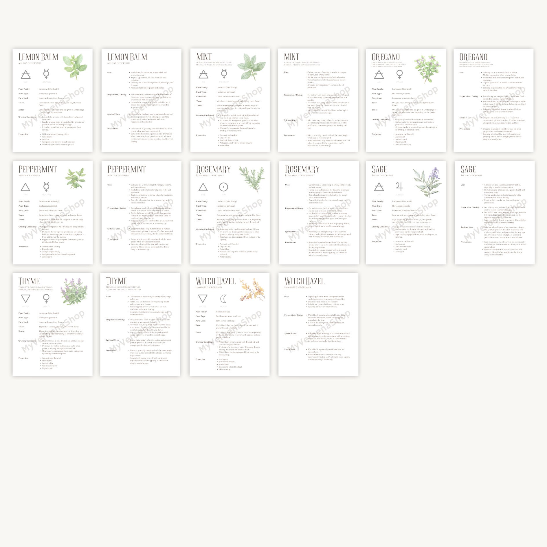 Herbal Wellness Collection: 20 Printable Guides for Natural Health ...