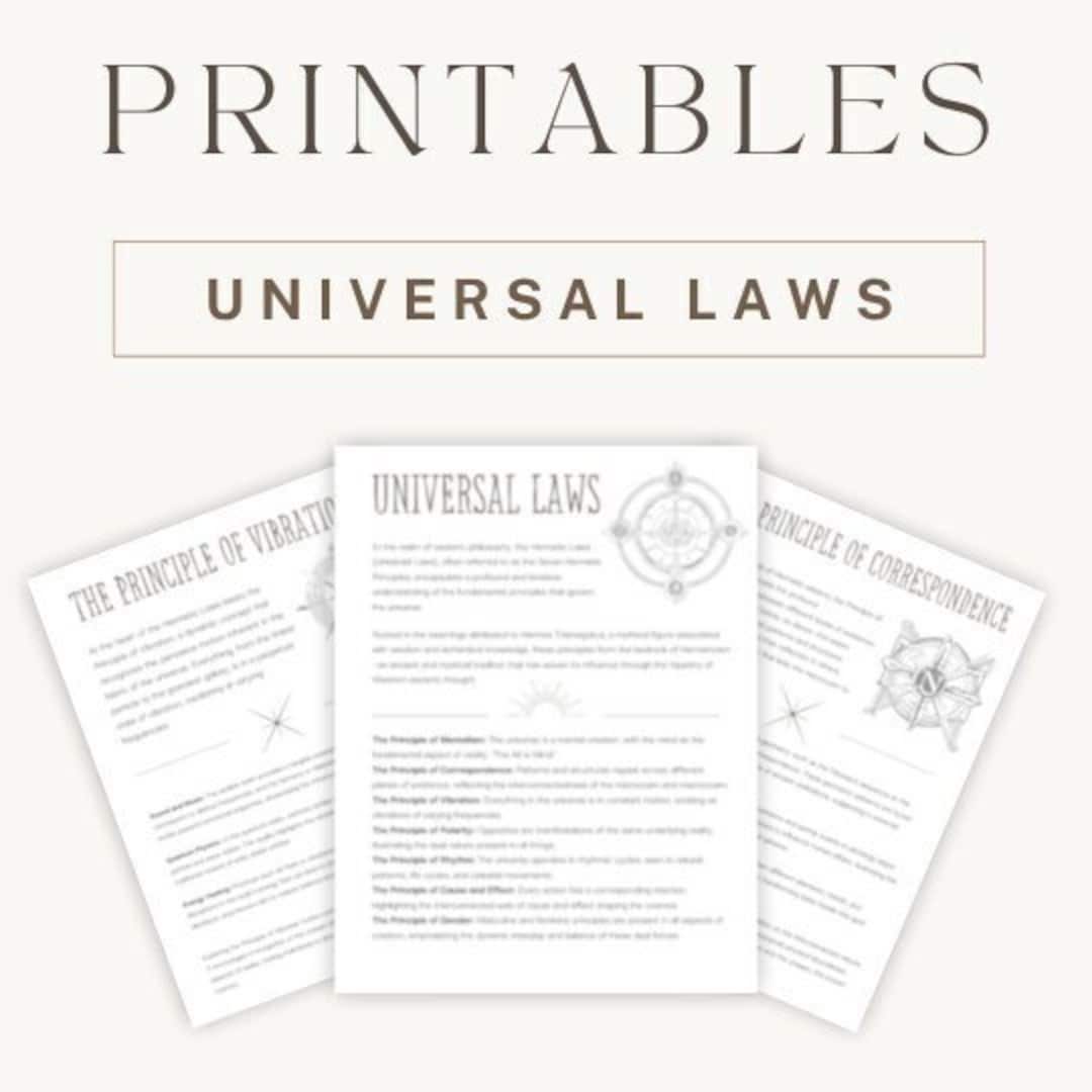 Universal Laws Printable, Hermetic Laws, Cosmic Laws, Grimoire Instant ...