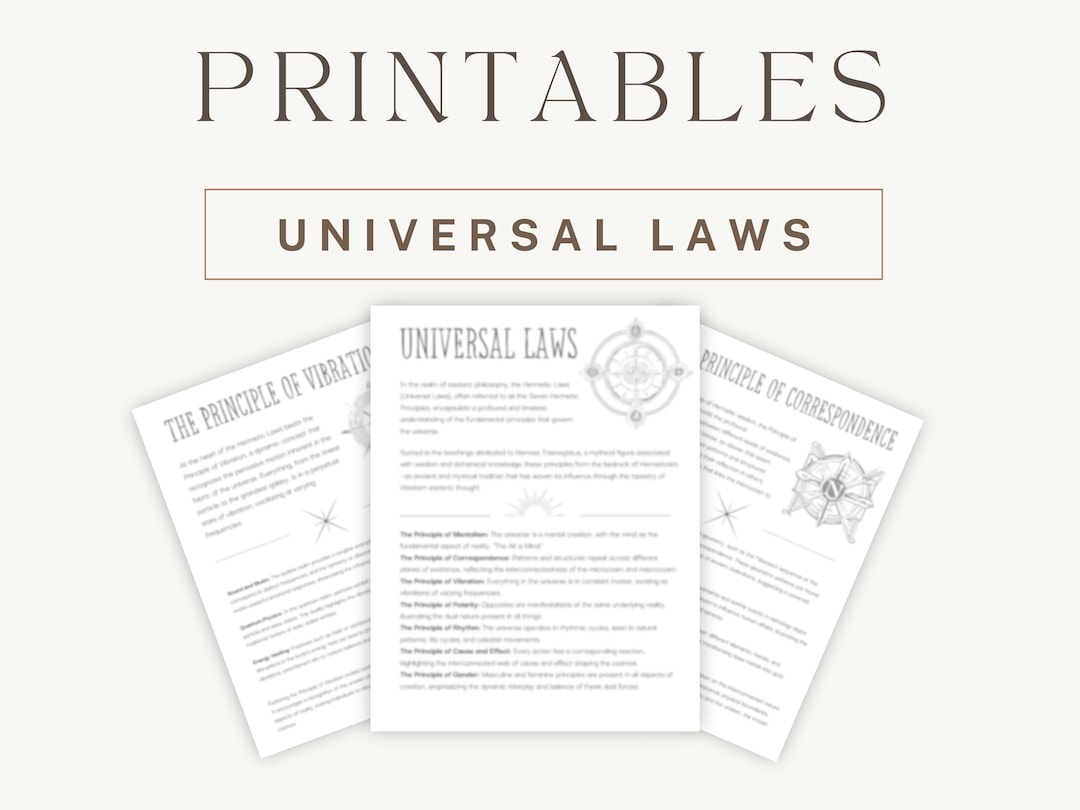 Hermetic Laws Printable: Explore Universal & Cosmic Laws | Instant ...