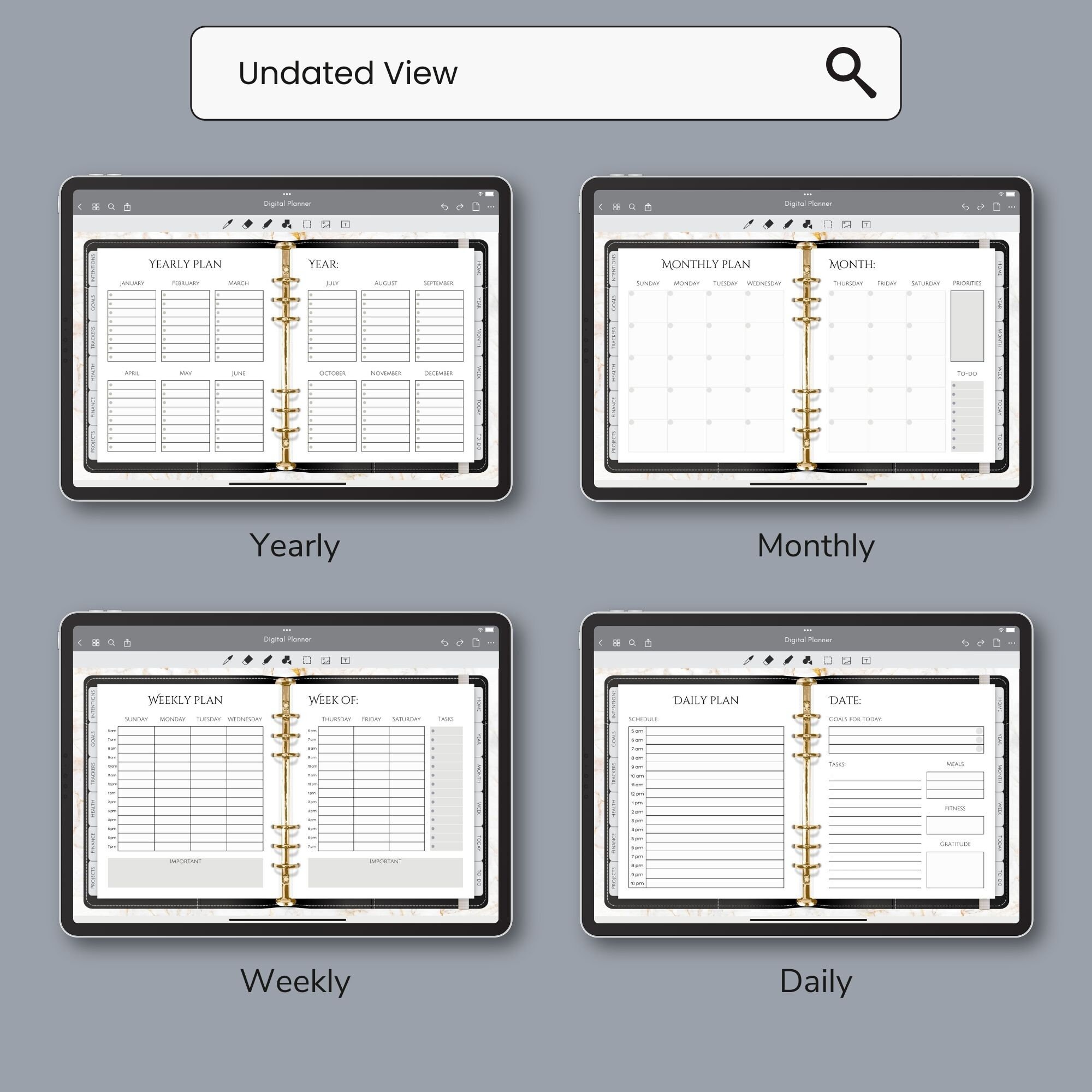Classic Obsidian Digital Planner BUNDLE - Etsy