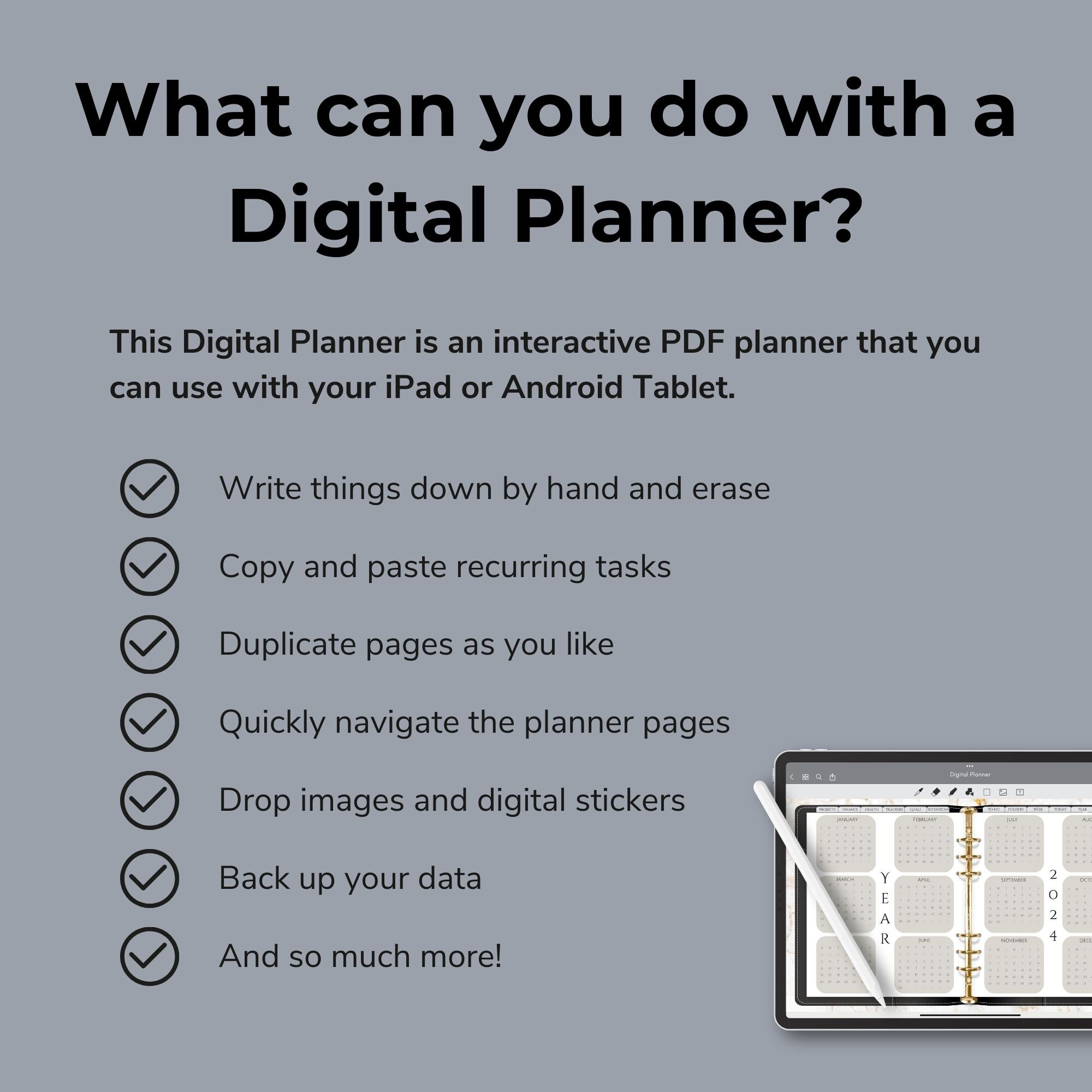 Classic Obsidian Digital Planner BUNDLE - Etsy