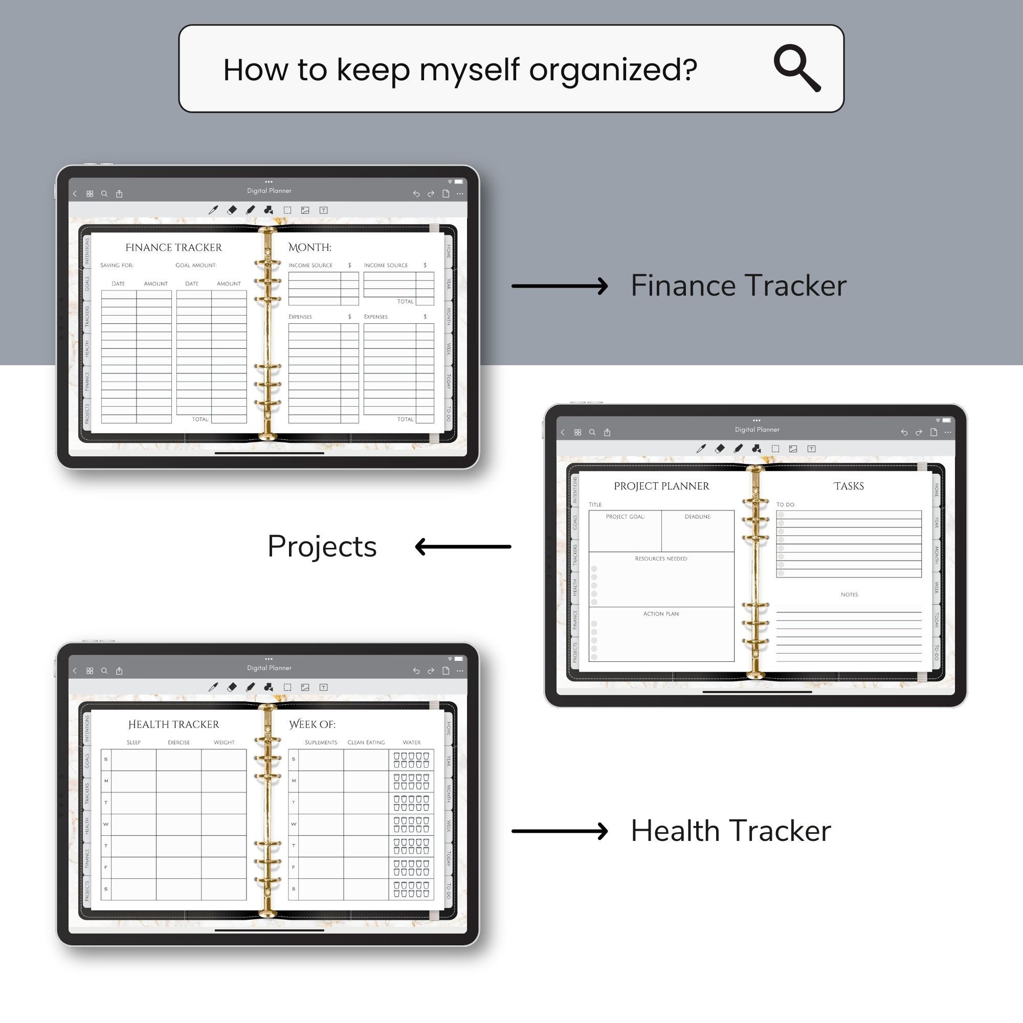 Classic Obsidian Digital Planner BUNDLE - Etsy