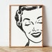Retro Woman Print for Retro Lover Home Decor Woman Face Feminine ...