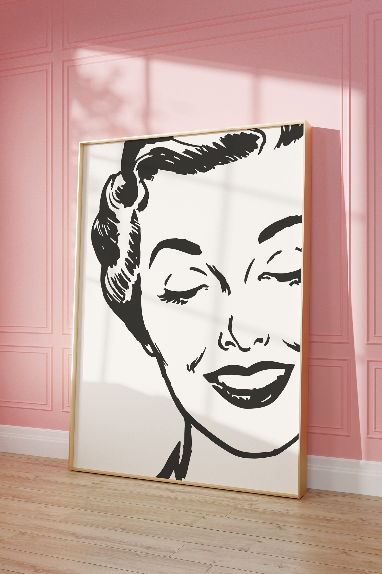 Retro Woman Print for Retro Lover Home Decor Woman Face Feminine ...
