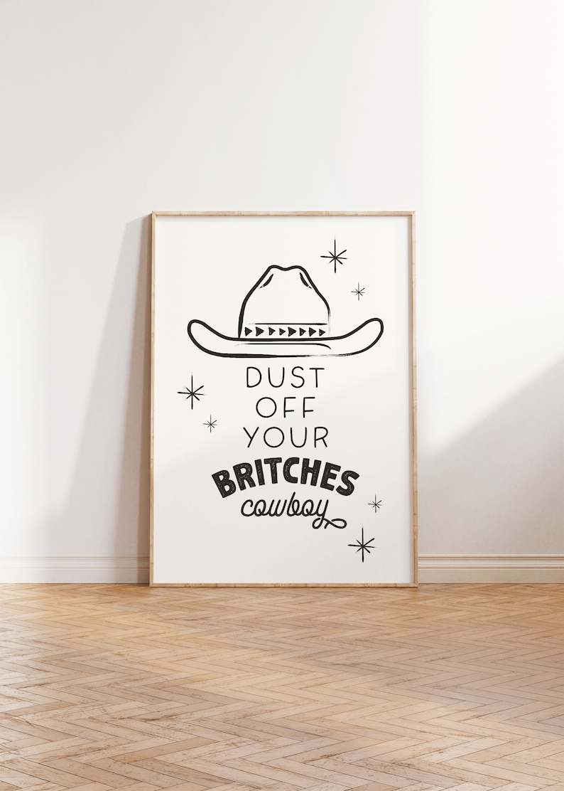 Cowboy Quote Print, Cowboy Wisdom Art, Western Home Decor, Retro Cowboy ...