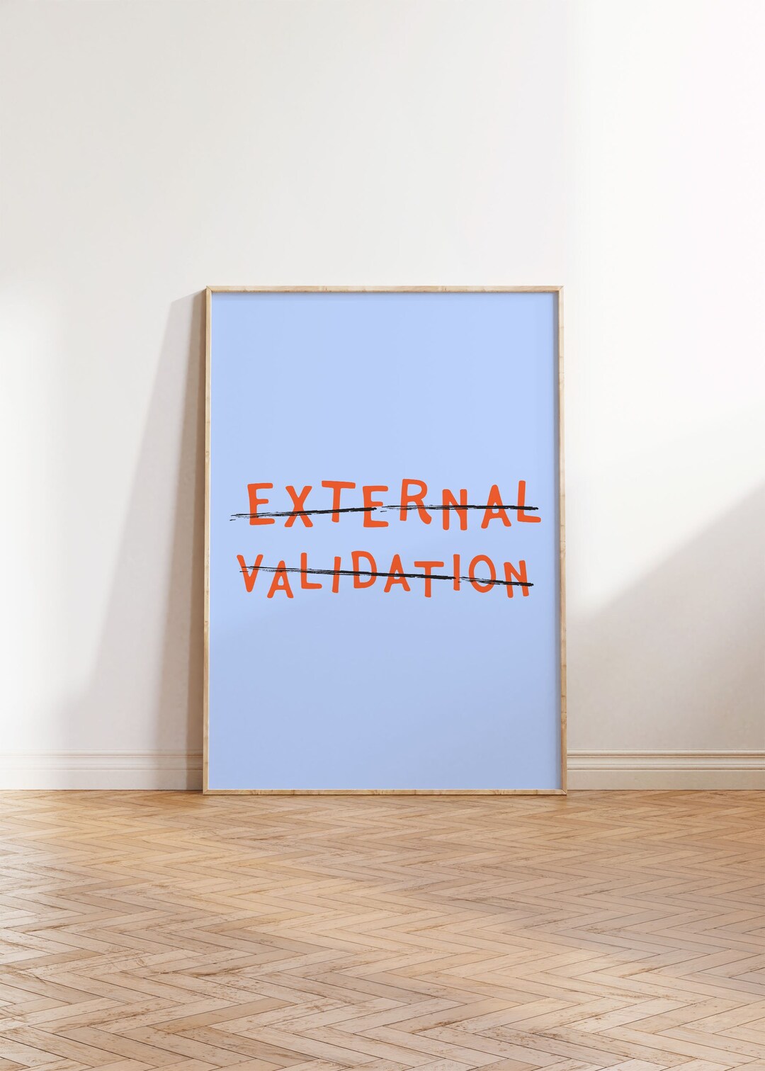 Blue Self Care Digital Poster for Bedroom, Mental Health Art Print for ...