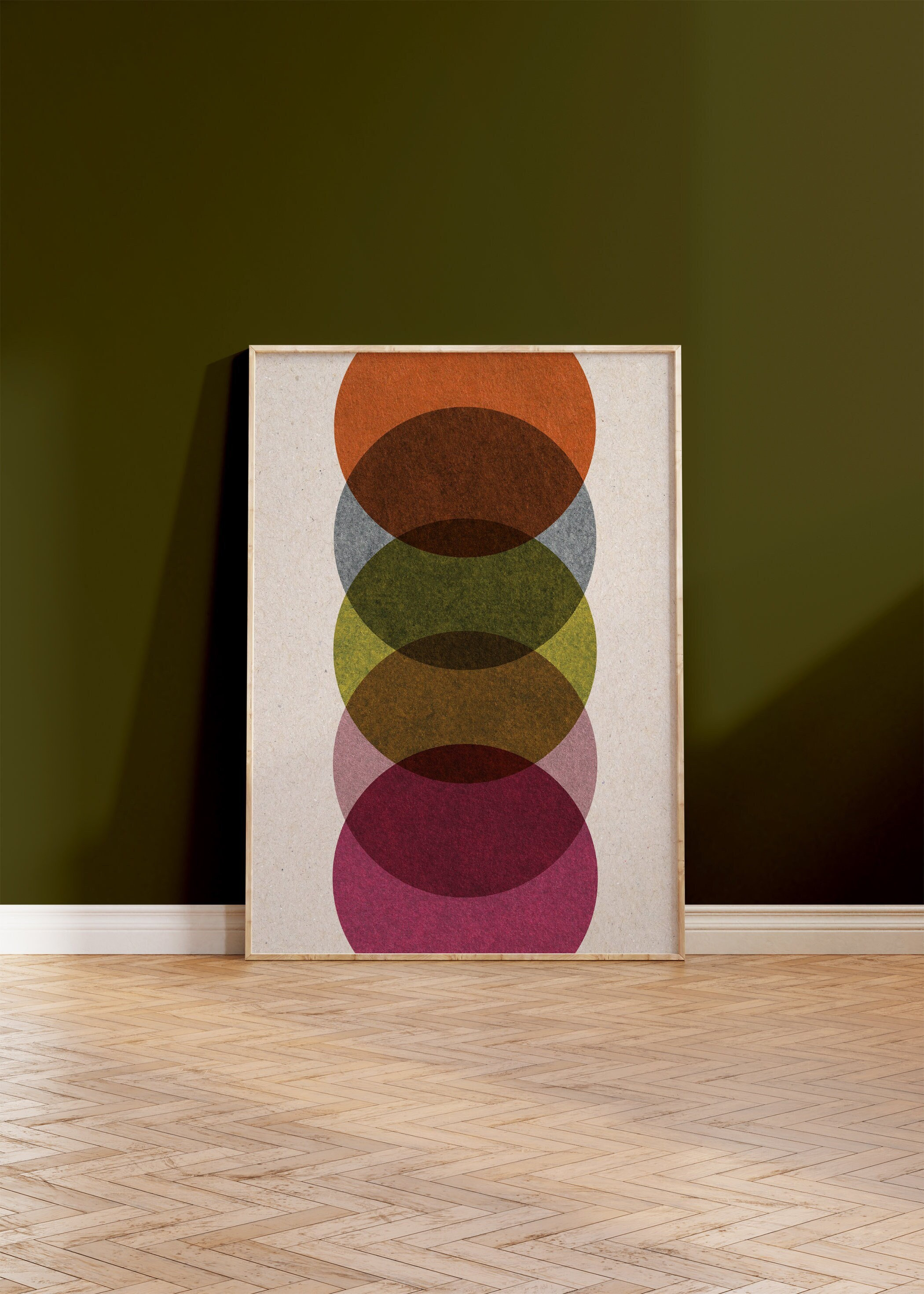 Colorful Circle Bauhaus Poster, Eclectic Boho Abstract Printable Art ...