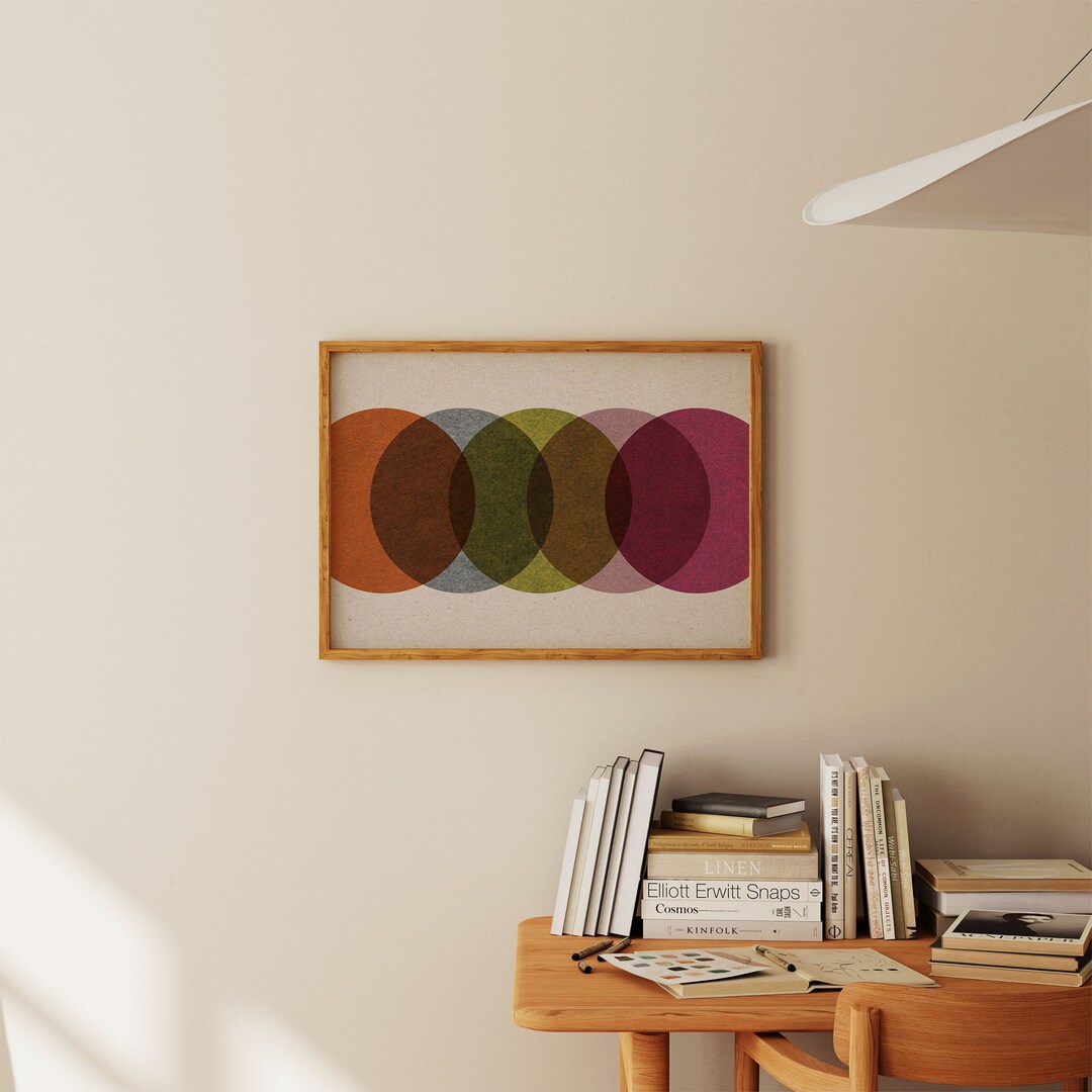 Colorful Circle Bauhaus Poster, Eclectic Boho Abstract Printable Art ...