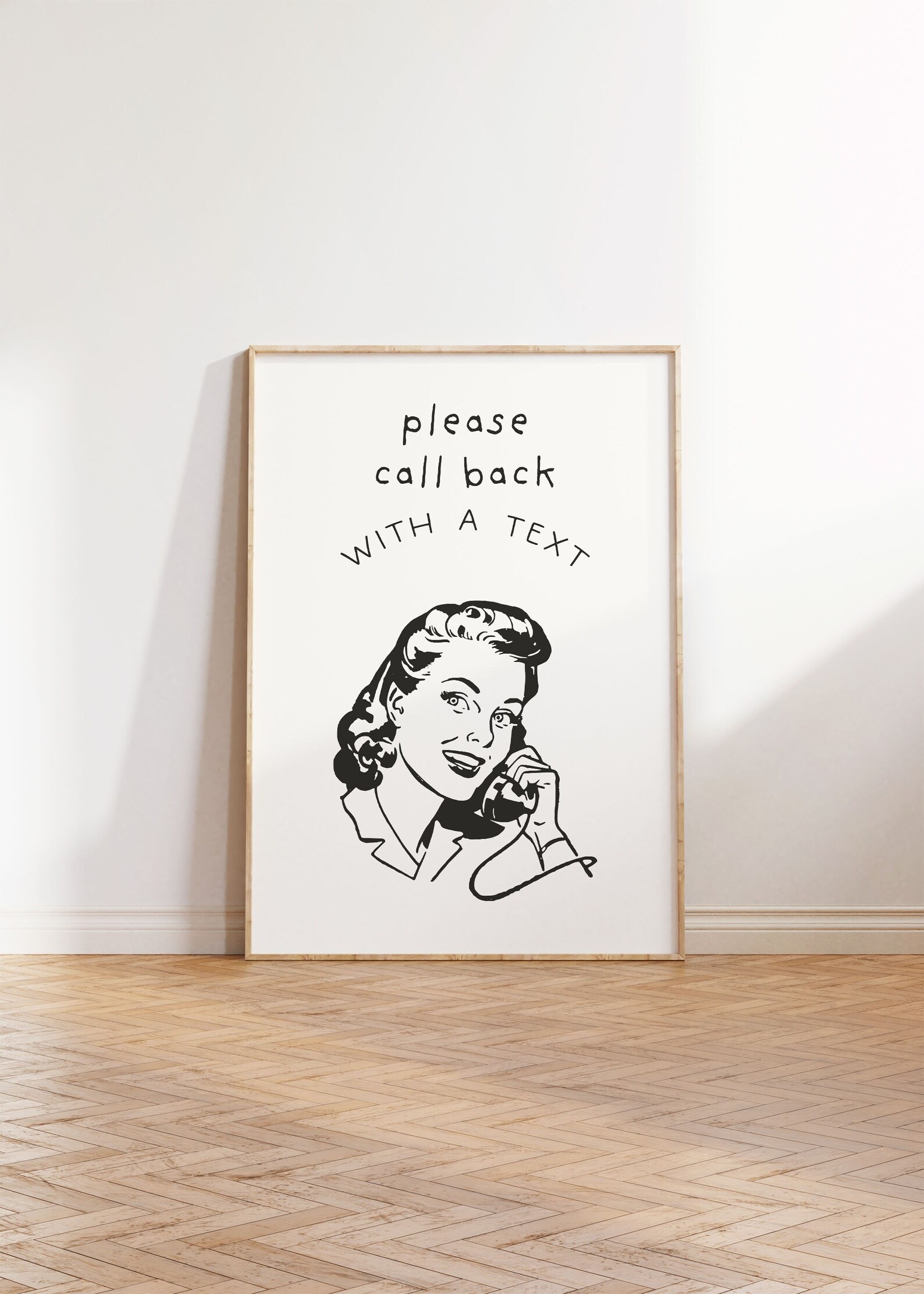 Humorous Wall Art, Quote Art Aesthetic, 1950s Feminine Print, Phone ...