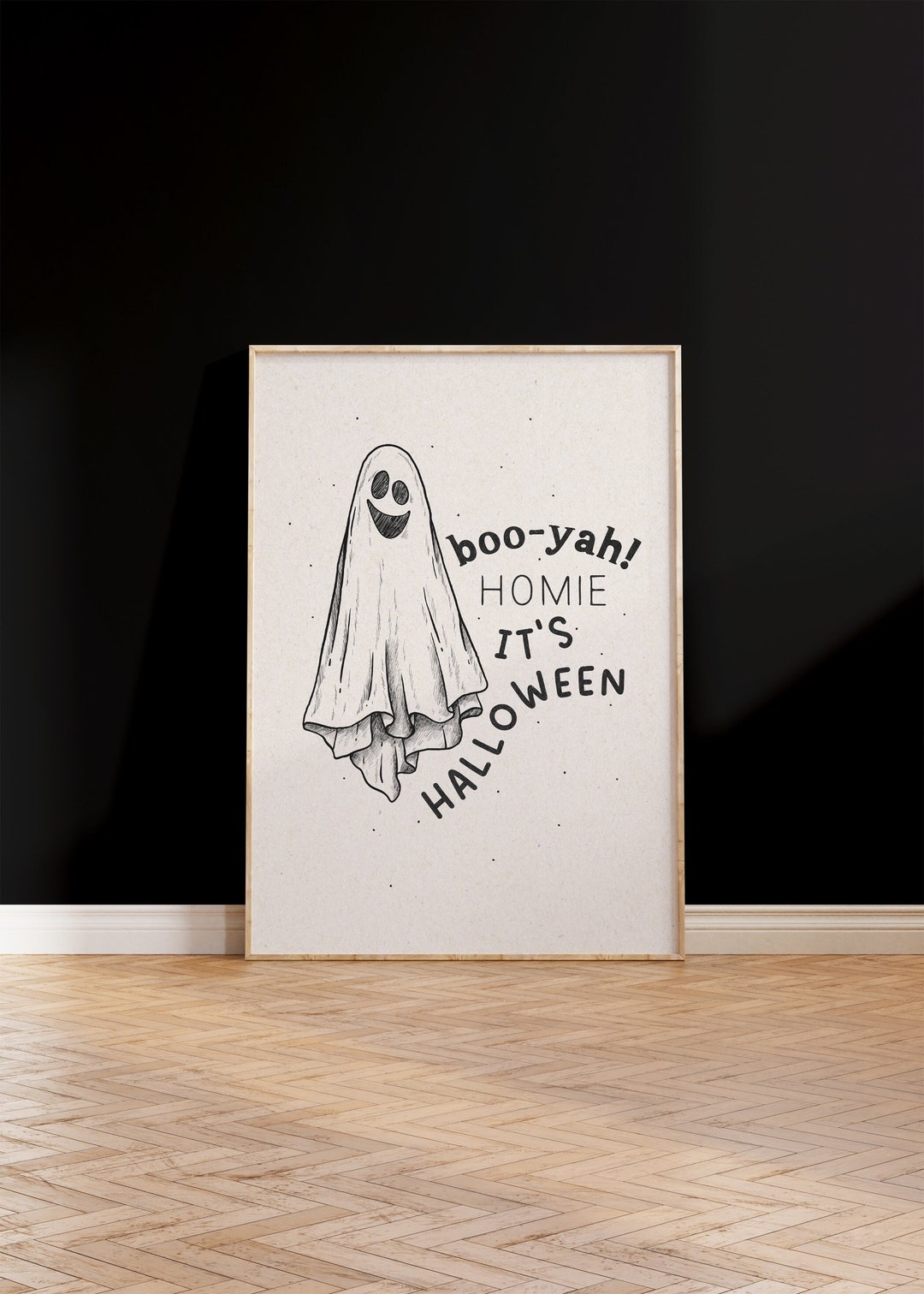 Retro 90s Halloween Poster, Silly Ghost Print, 1990s Quote Art ...