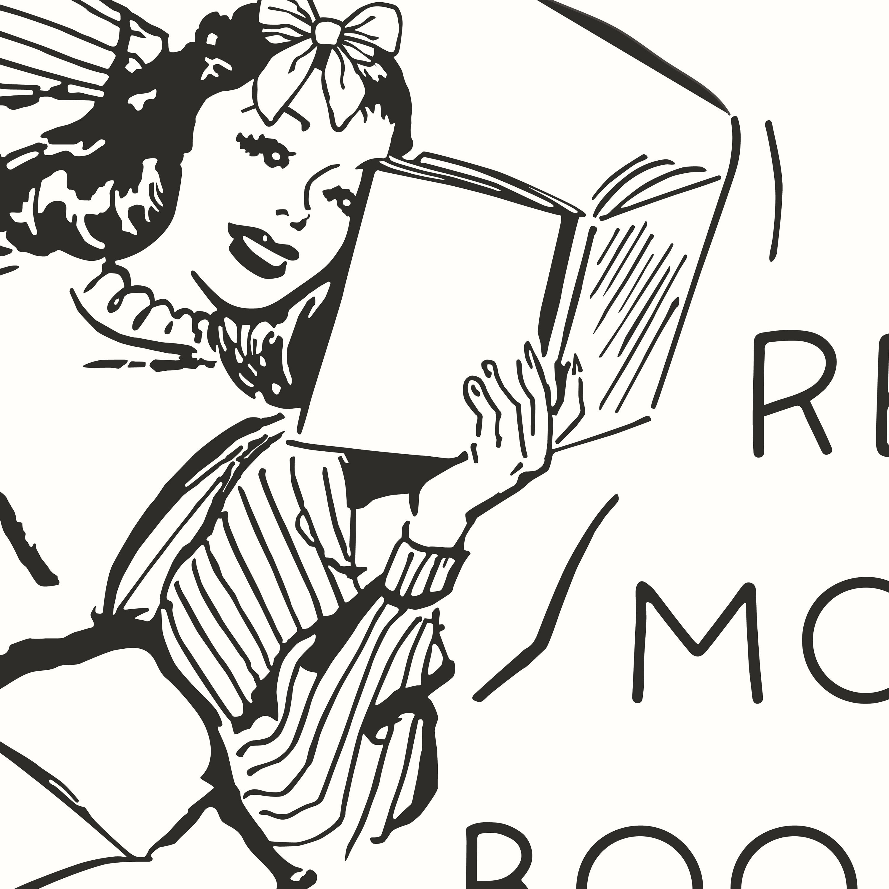 Retro Bookish Wall Art, Bookshelf Décor, Book Lover Art Print, Vintage ...
