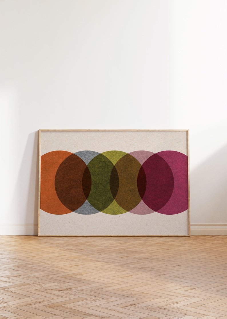 Colorful Circle Bauhaus Poster, Eclectic Boho Abstract Printable Art ...