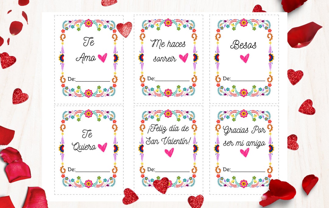 Printale Spanish Valentine's Day Cards Floral, Valentine's Day Cards ...