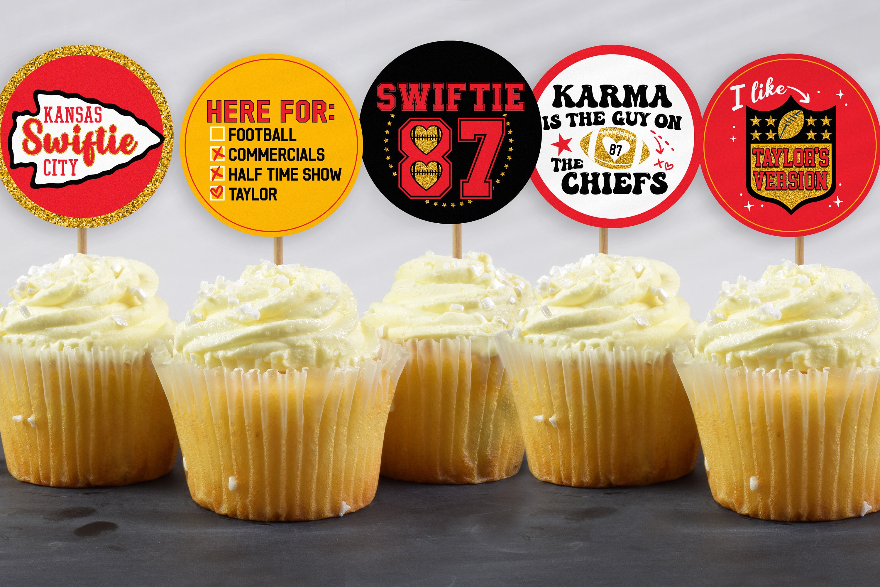 Swiftie Super Bowl Cupcake Topper, Football Party Decor, Taylor Swift ...