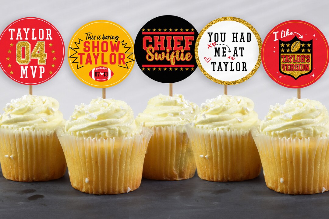 Swiftie Super Bowl Cupcake Topper, Football Party Decor, Taylor Swift ...