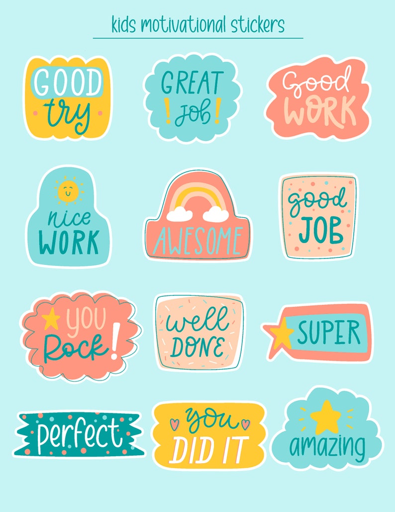 Motivational Stickers, Kids Inspirational Stickers, Water Bottle ...