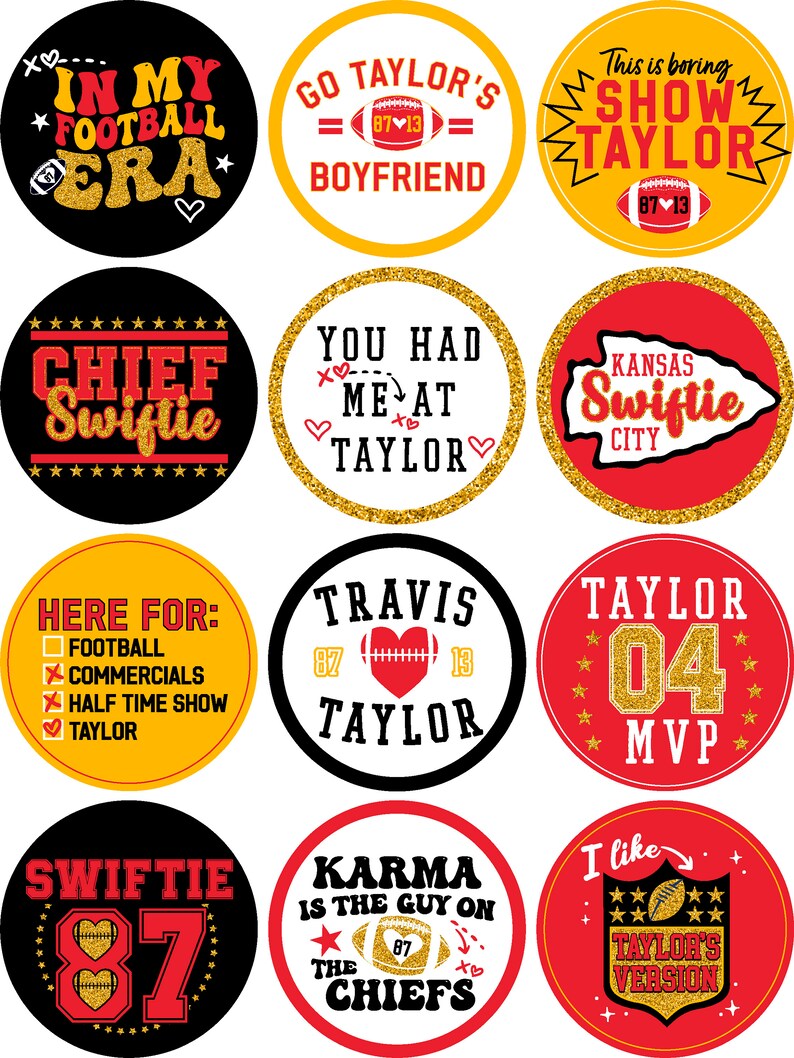Swiftie Super Bowl Cupcake Topper, Football Party Decor, Taylor Swift ...