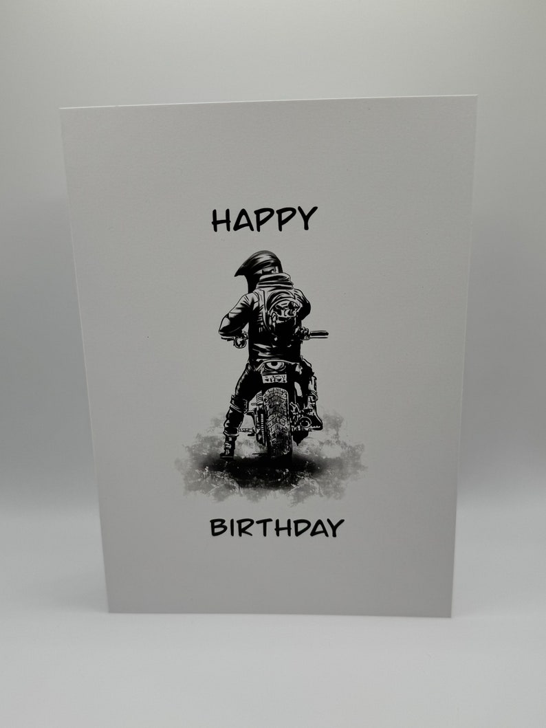 Motorcycle Birthday Card, Birthday Card for Motorcyclists, 5 X 7 Card ...