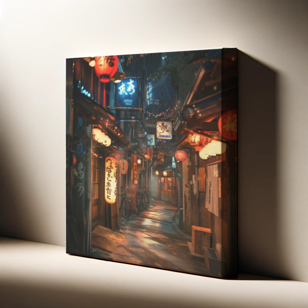 Kyoto Nightlife Art Print - Japanese Cityscape Wall Decor Download - Etsy