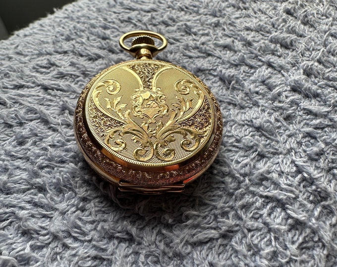 Antique 14k Solid Gold Pocket Watch - Etsy