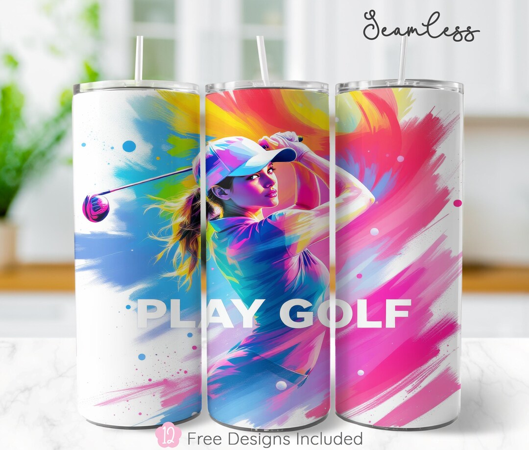 Golf Tumbler Wrap: Women Golfer Sublimation Design (digital Download ...
