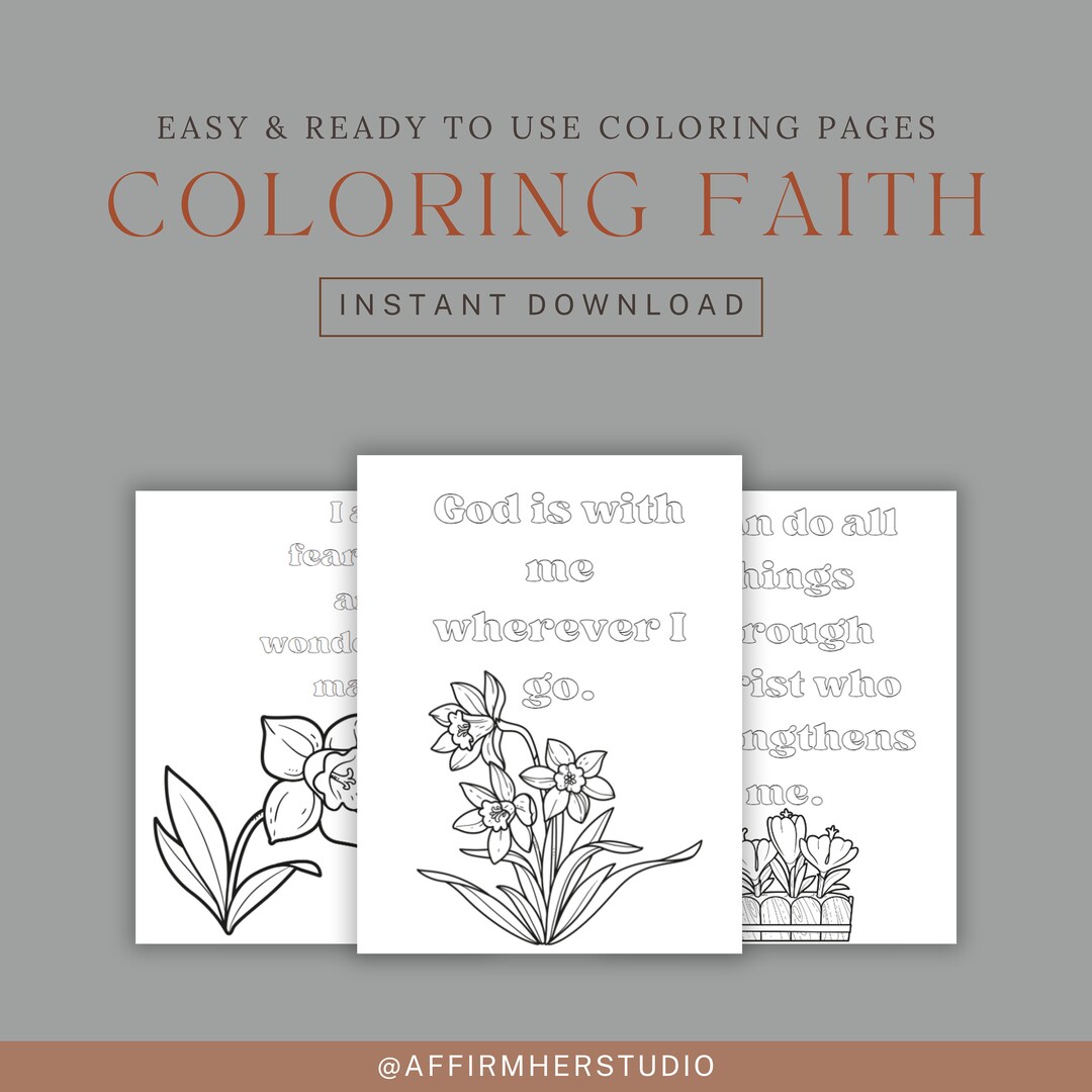 Coloring Faith: 50 Bible Affirmation Coloring Book for ALL AGES - Etsy